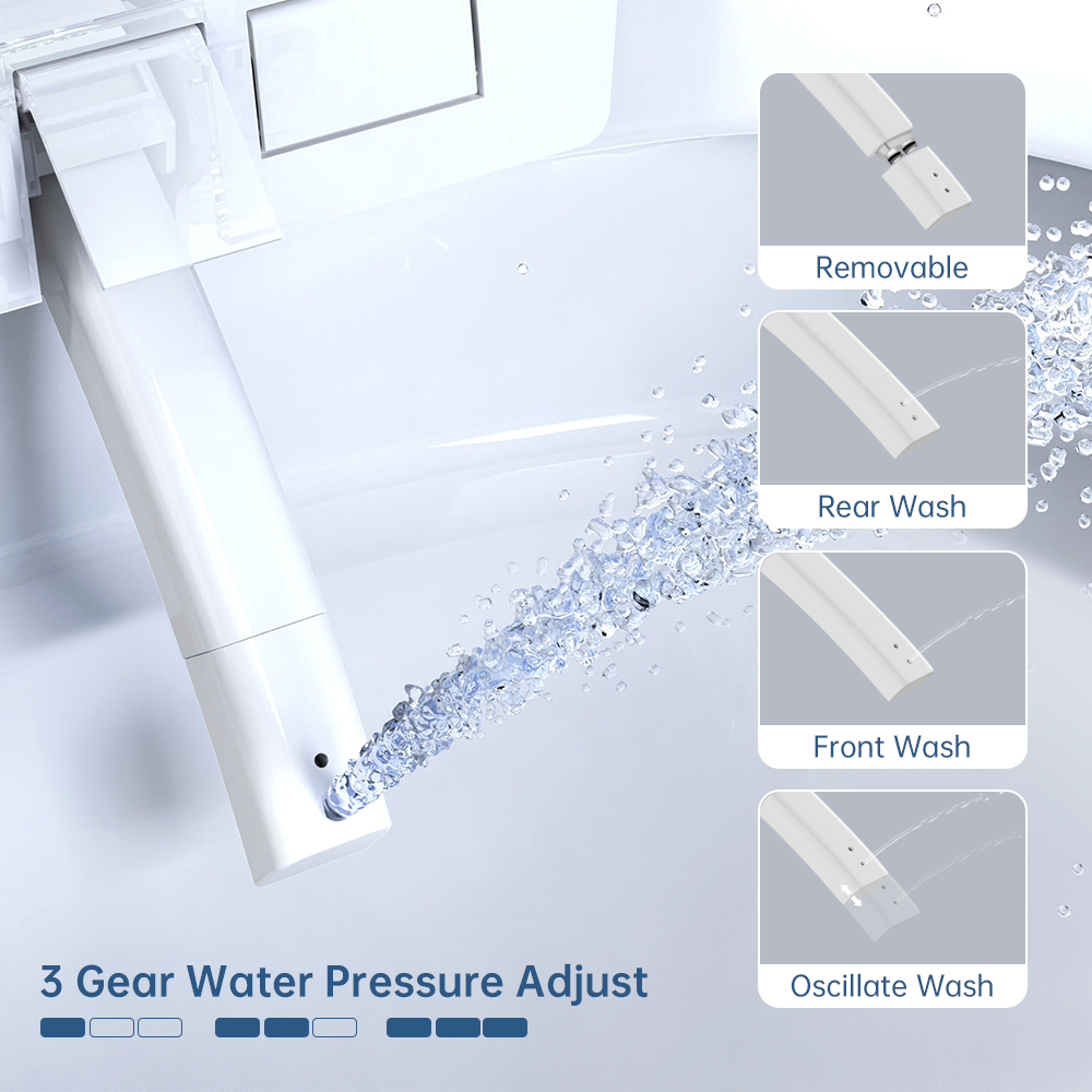 EPLO Smart Toilet Bidet with Tank,Foam Shield,Blackout Flush,Dual Auto ...