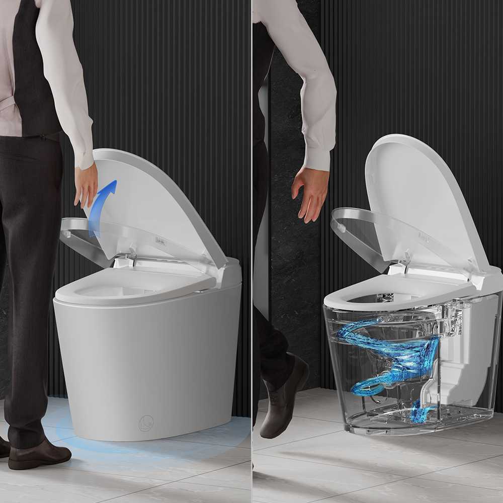 EPLO Smart Toilet Bidet with Tank Built In,Auto Open Close Lid,ADA ...