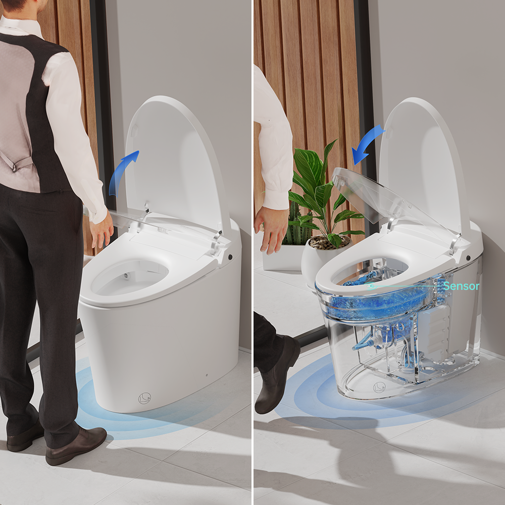 EPLO Smart Toilet Bidet with Tank Built in,Auto open/close,Heated seat ...