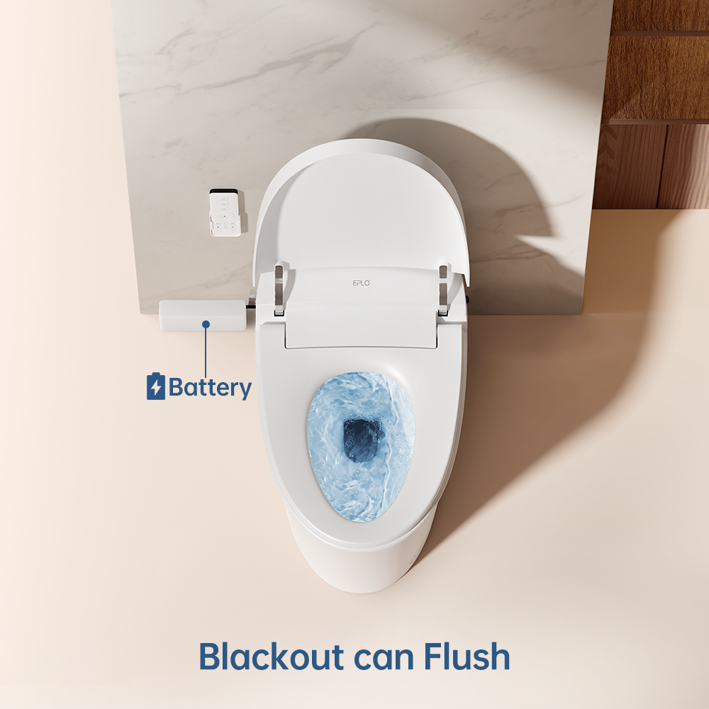 EPLO Smart Toilet Bidet with Tank,Foam Shield,Blackout Flush,Dual Auto ...